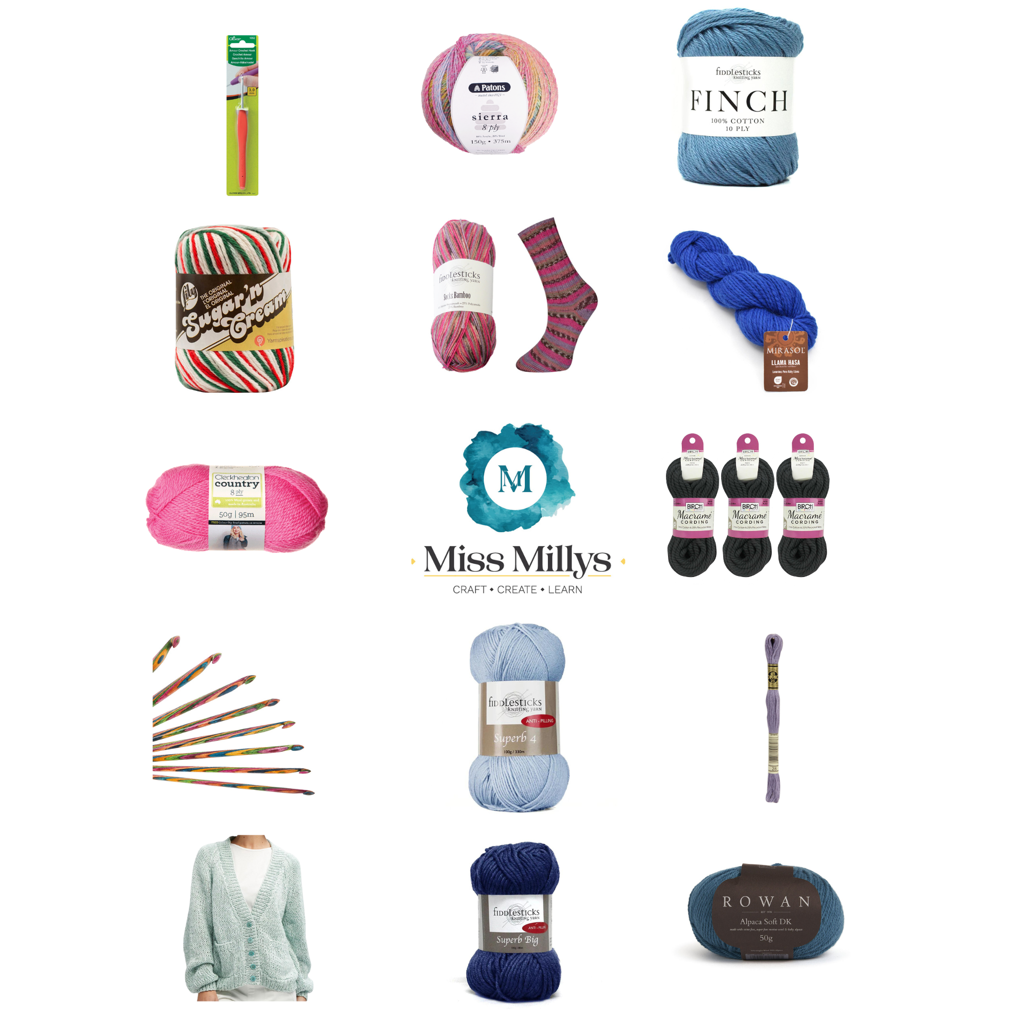 Buy Yarns Patterns & Crafting Supplies Online – Miss Millys My Time